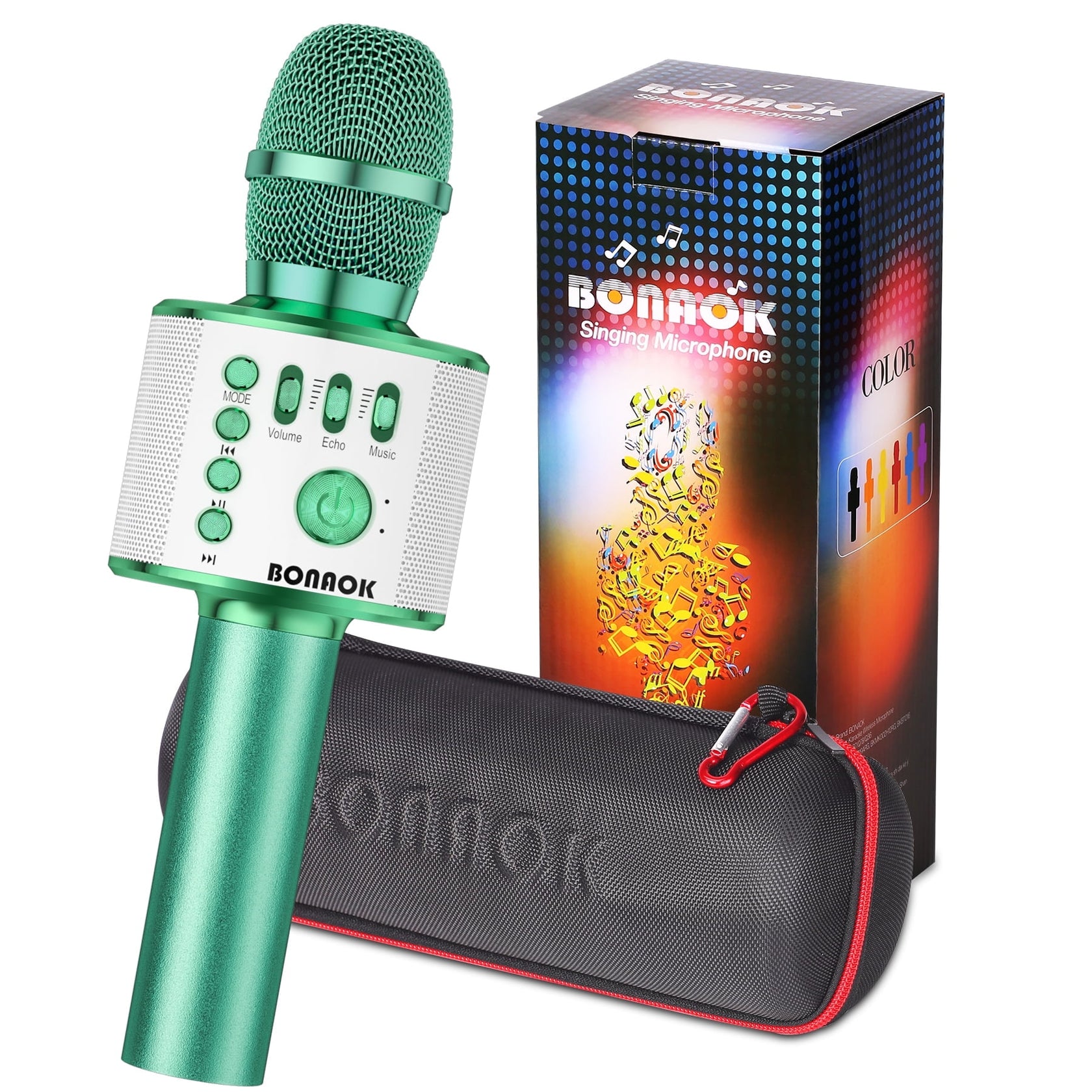 BONAOK Wireless Bluetooth Karaoke Microphone, 3-in-1 Portable Handheld ...