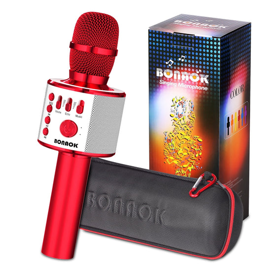 BONAOK Wireless Bluetooth Karaoke Microphone, 3-in-1 Portable Handheld ...
